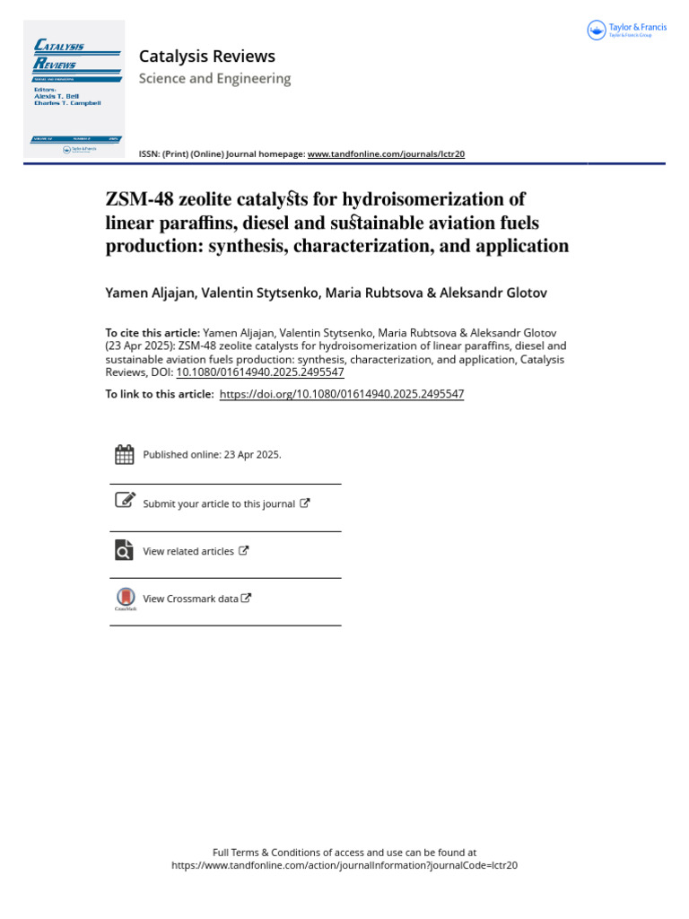 ZSM 48 Zeolite Catalysts For Hydroisomerization of Linear Paraffins-2 ...