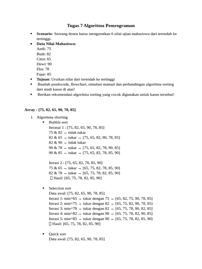 Tugas 7 Algoritma Pemrograman | PDF