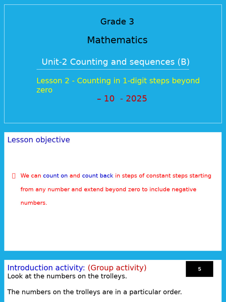 Grade 3 Counting & Sequences Lesson | PDF | Numbers | Mathematical Concepts