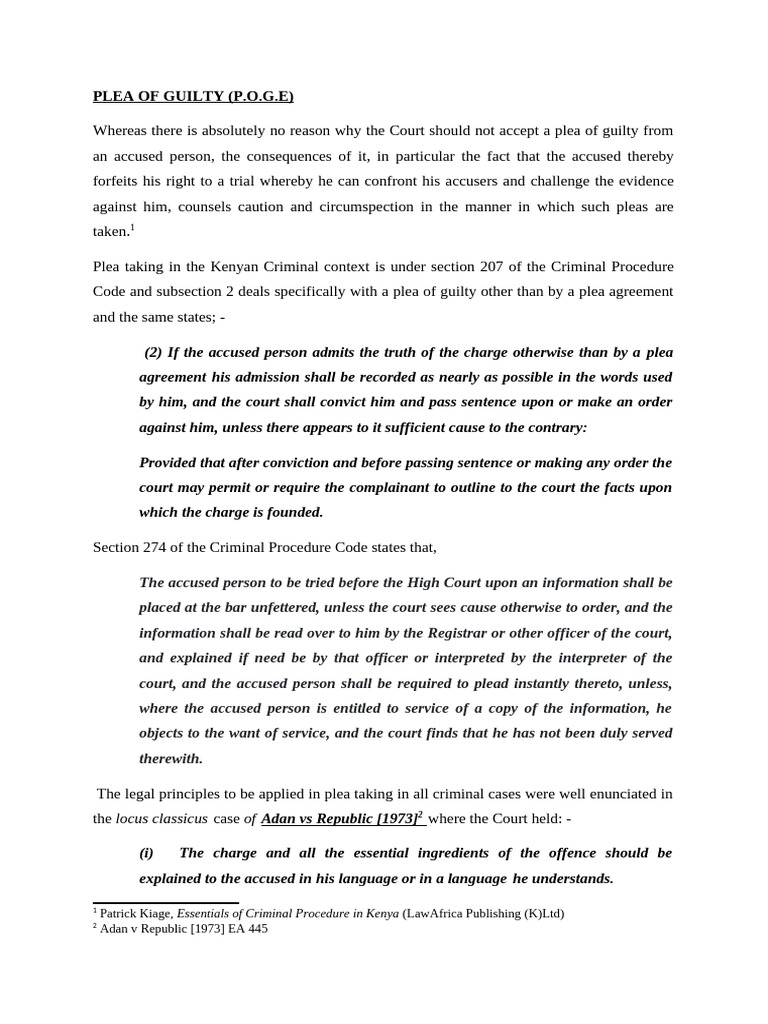PLEA of GUILTY Criminal Litigation Classwork | PDF | Double Jeopardy ...