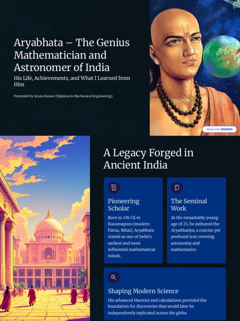 Aryabhata The Genius Mathematician and Astronomer of India | PDF