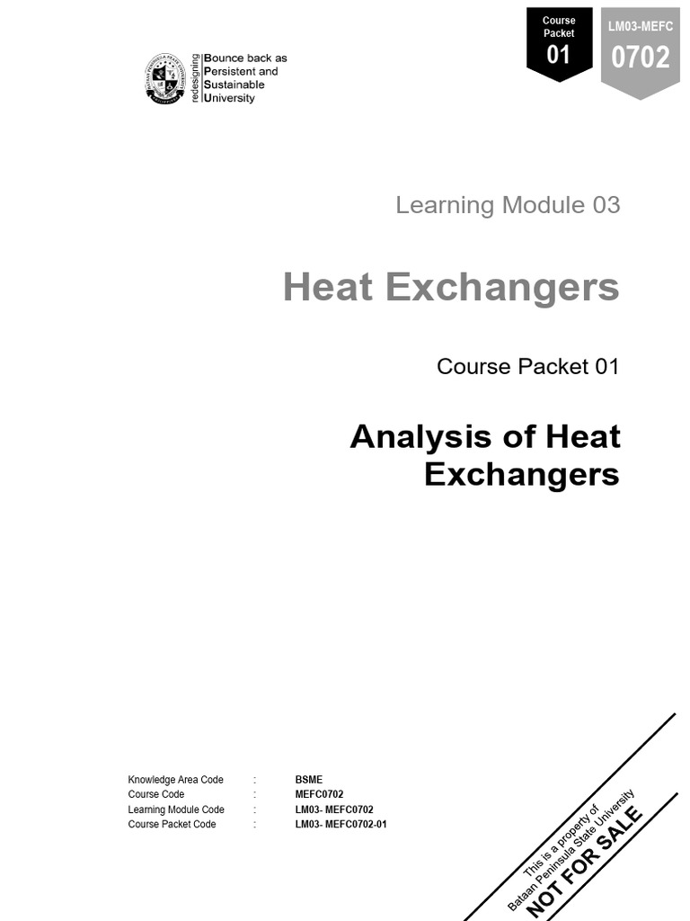 MEFC0702 - Learning Module 03 - Course Packet 01 | PDF | Heat Exchanger ...