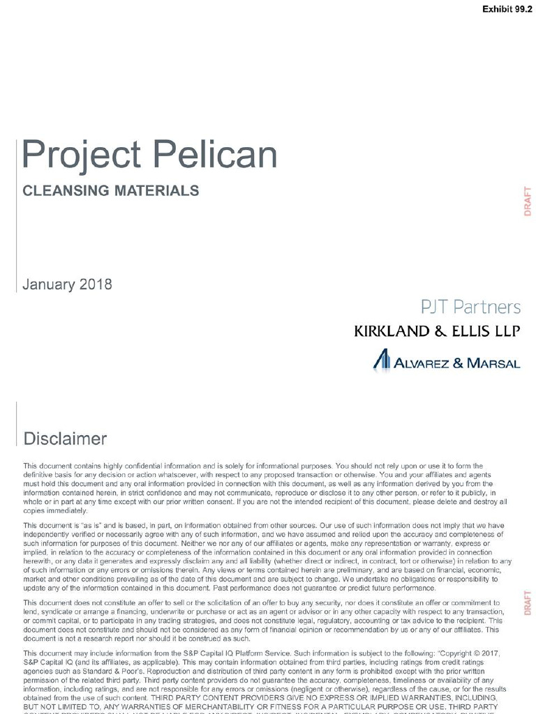 PJT-Presentation-to-EXCO-January-2018 With All Members of InvestCo | PDF