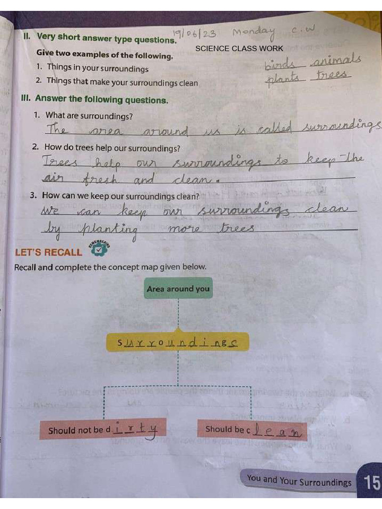 Grade 1 (19!06!23) Class Work | PDF