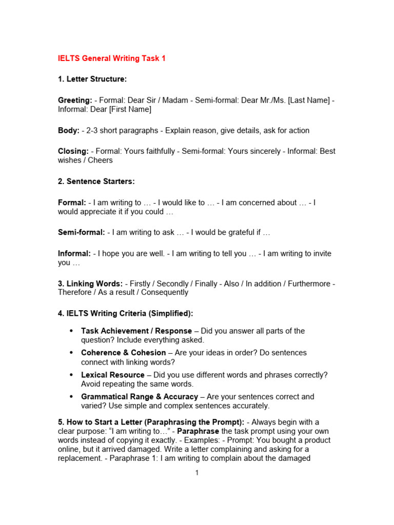 Iellts Gen 1 Writing Starters | PDF | Linguistics | Grammar
