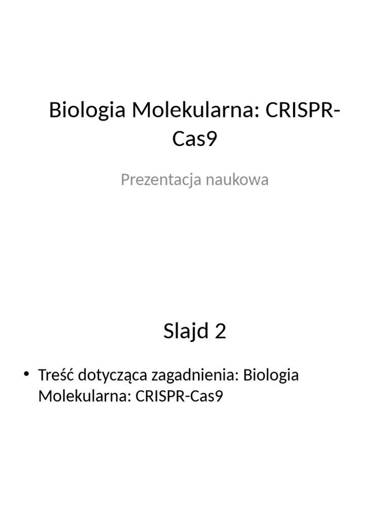 Biologia Molekularna CRISPR-Cas9 | PDF