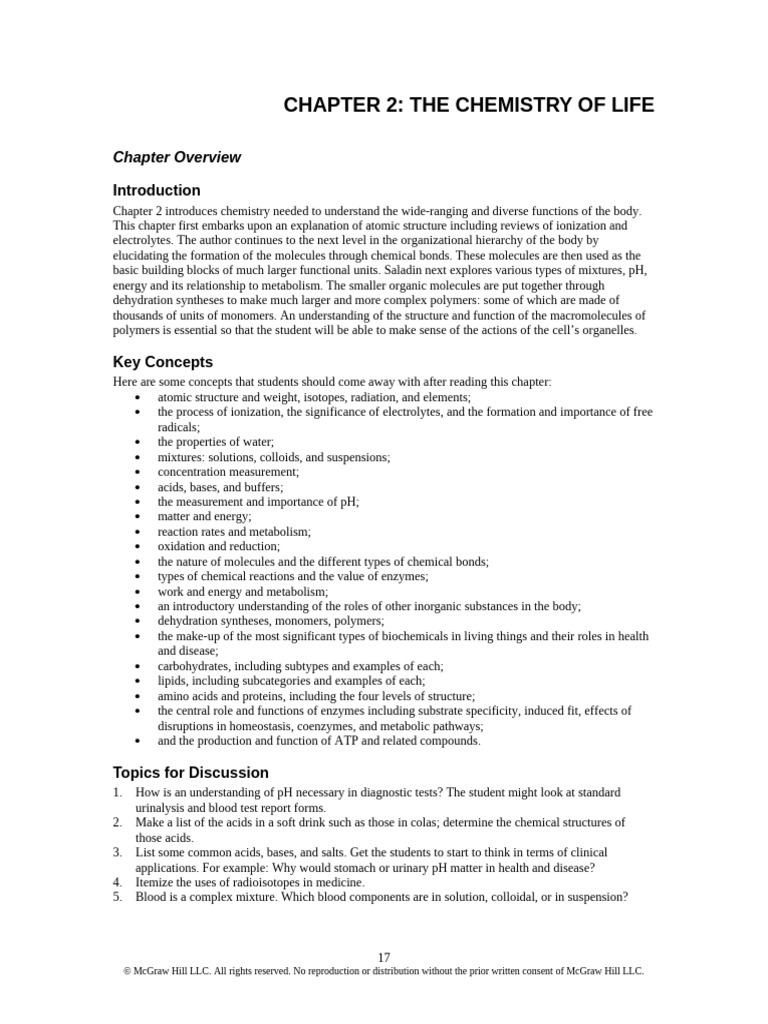 Saladin AP 10e Chap02 IM a11y-1 (1) | PDF | Enzyme | Proteins