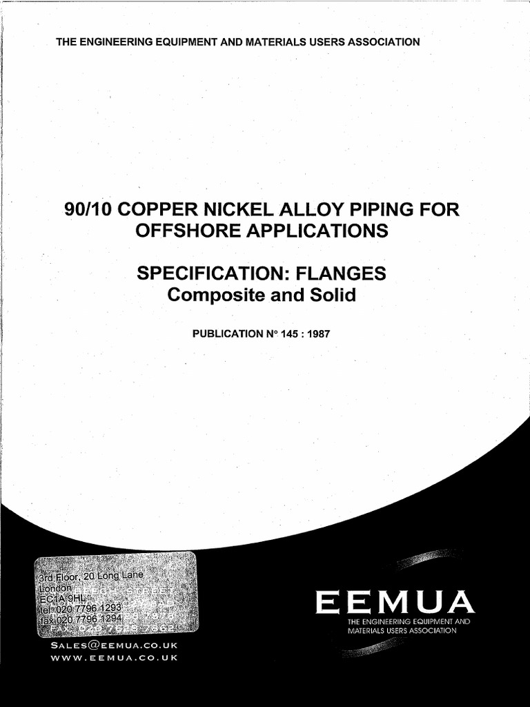 EEMUA 145 (Flanges) | PDF