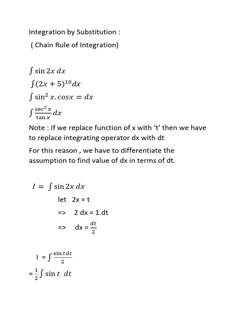 Integration by Substitution Explained | PDF