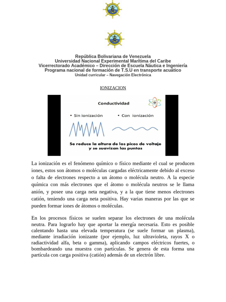 IONIZACION y su efecto en el planeta tierra | PDF | Ionosfera ...