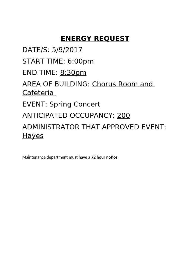 Energy Request 5.9 | PDF