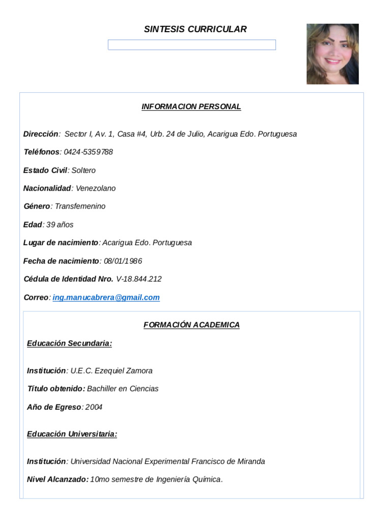 Currículum de Manuel Cabrera Rodríguez | PDF
