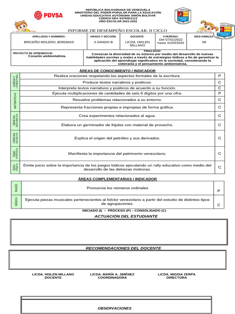 Boletas 3B | PDF | Venezuela | Aprendizaje