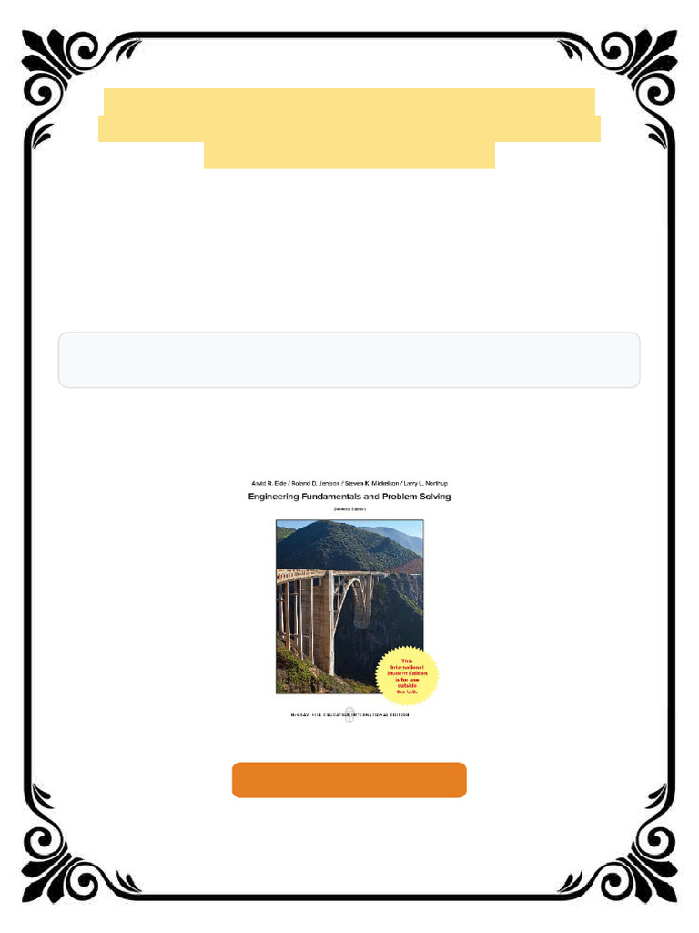 Engineering Fundamentals Problem Solving 7th Edition Arvid R Eide ...