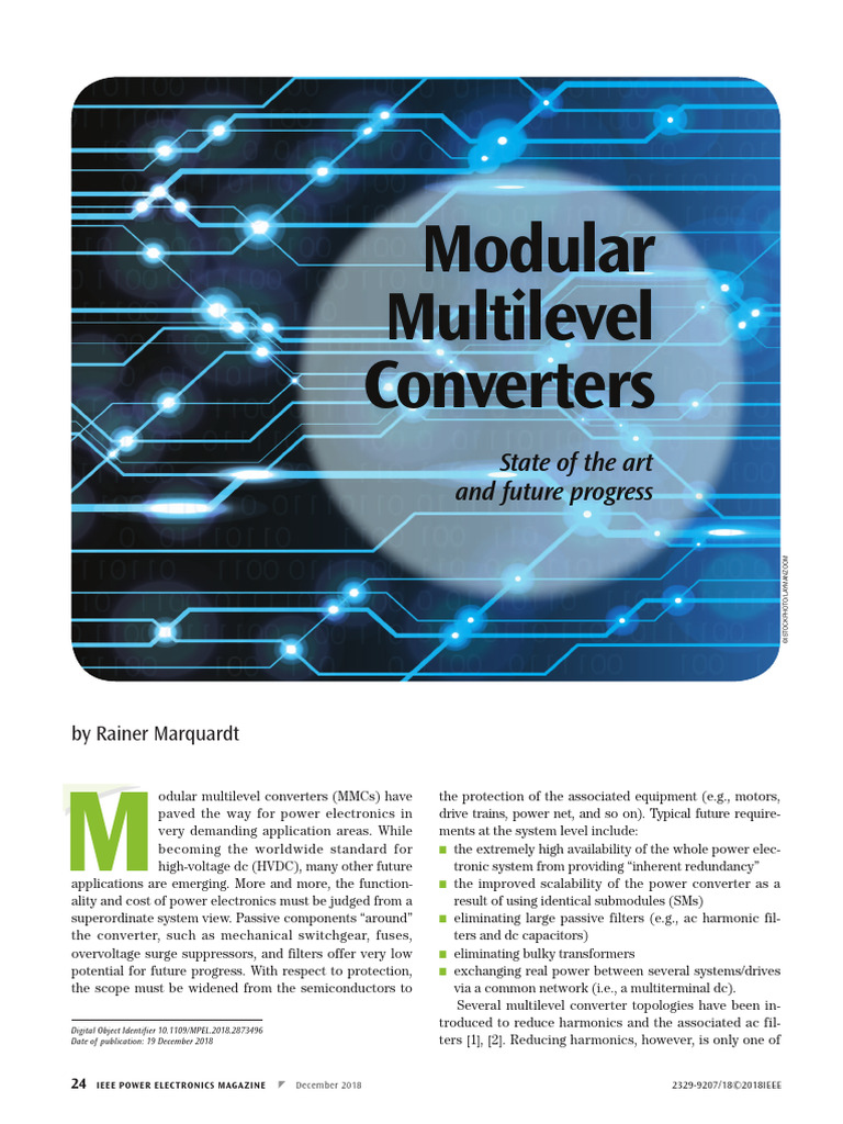 Modular Multilevel Converters State of the Art and Future Progress | PDF | High Voltage Direct ...