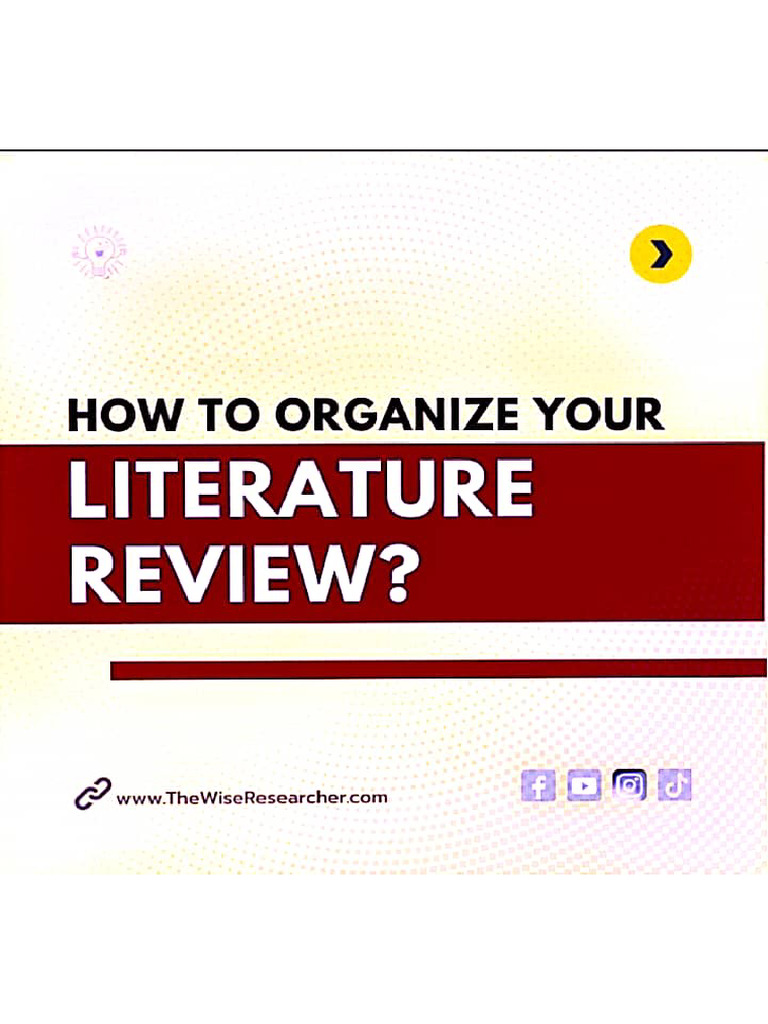 How To Organize Your Literature Review | PDF
