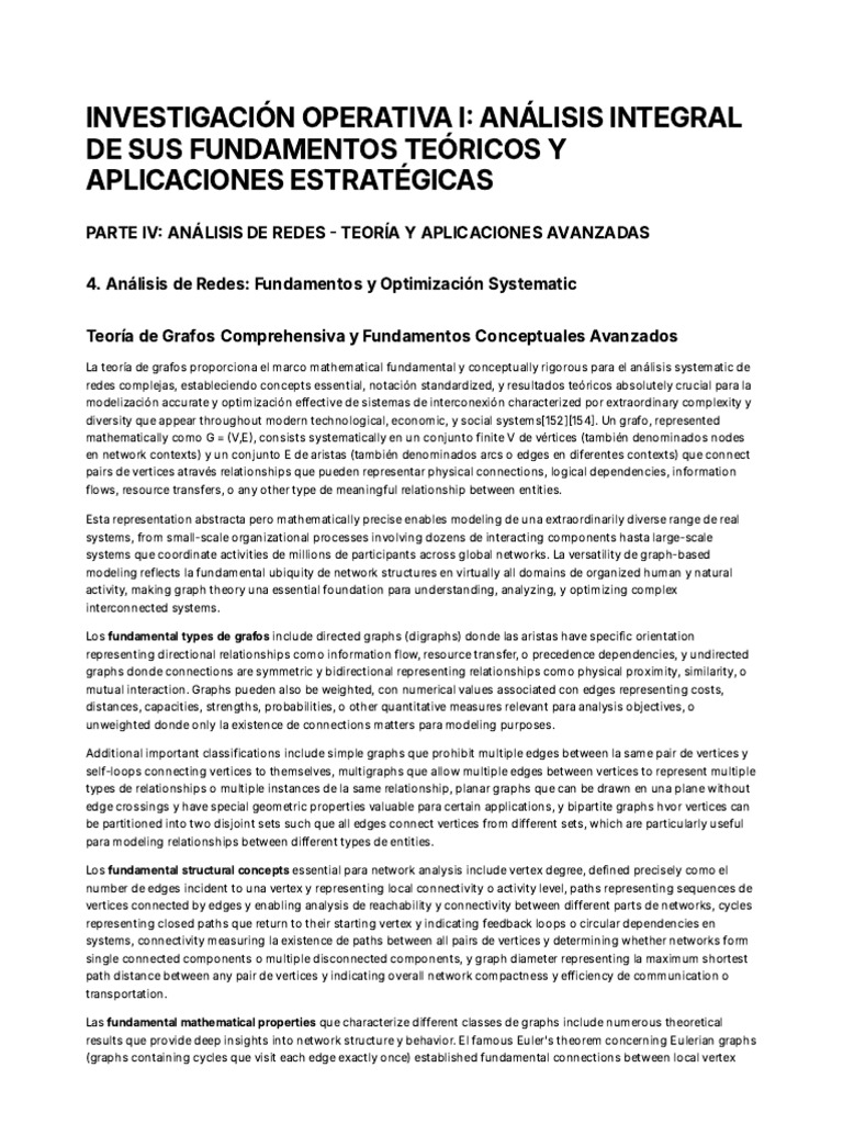 Investigacion Operativa Parte4 Analisis Redes | PDF | Computer Network | Graph Theory