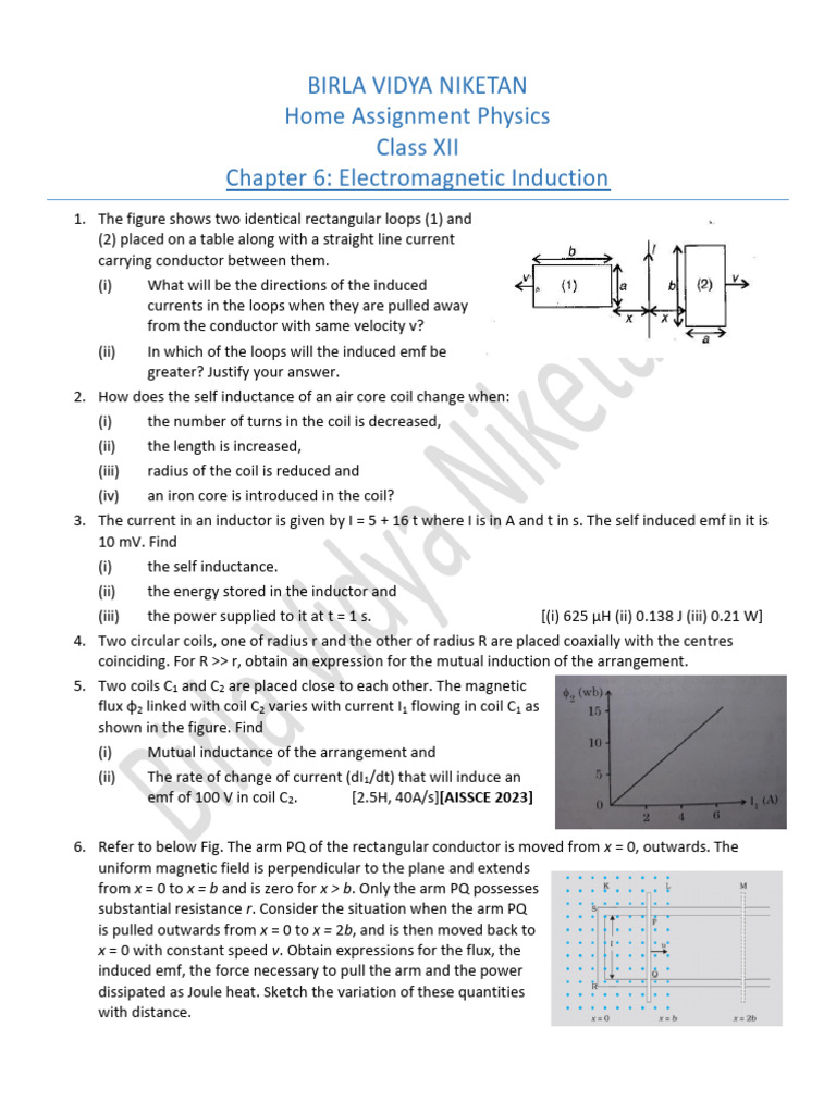 Ch6 Physics Home Assignment Emi | PDF