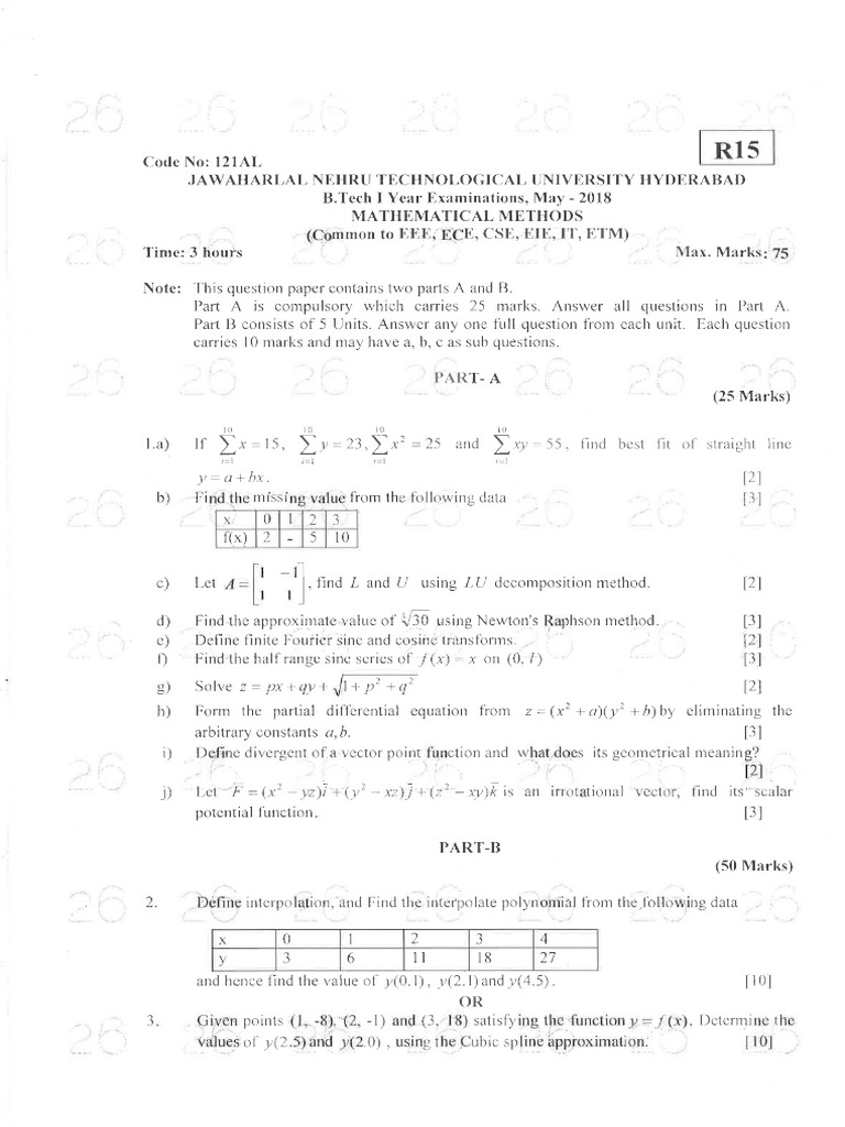 R15 Mathematical Methods | PDF