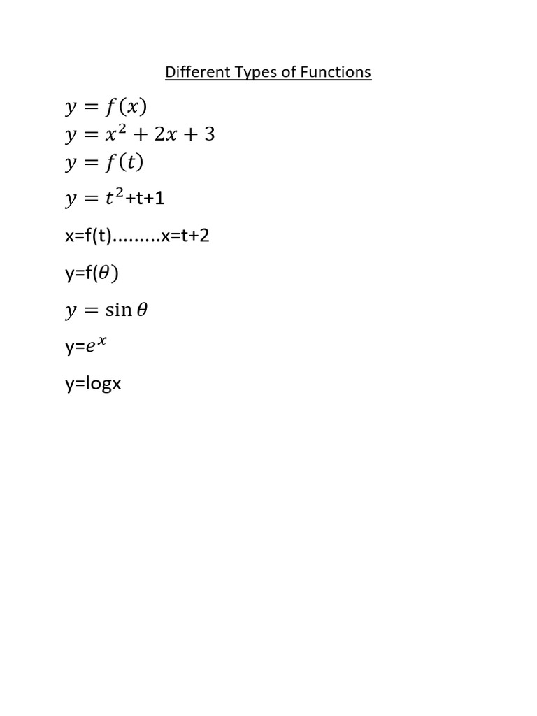 1 Different Types of Functions | PDF