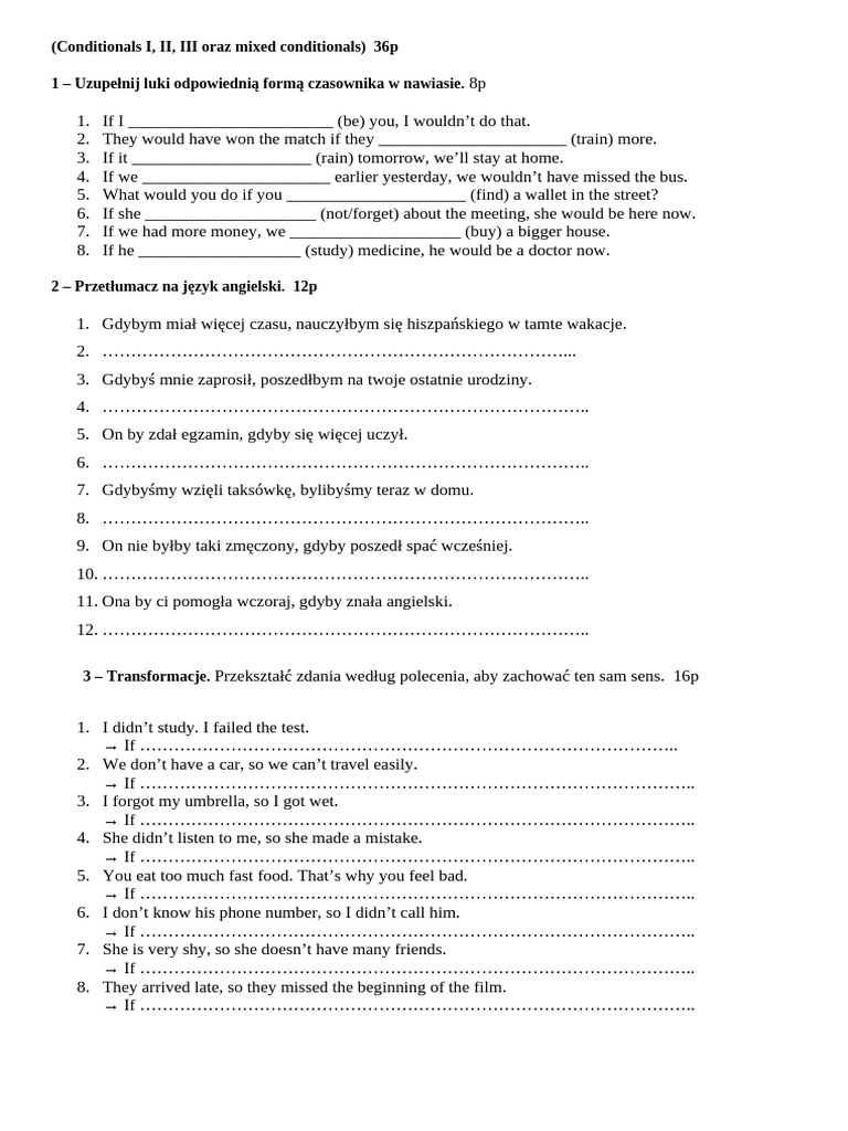 Conditionals Test | PDF