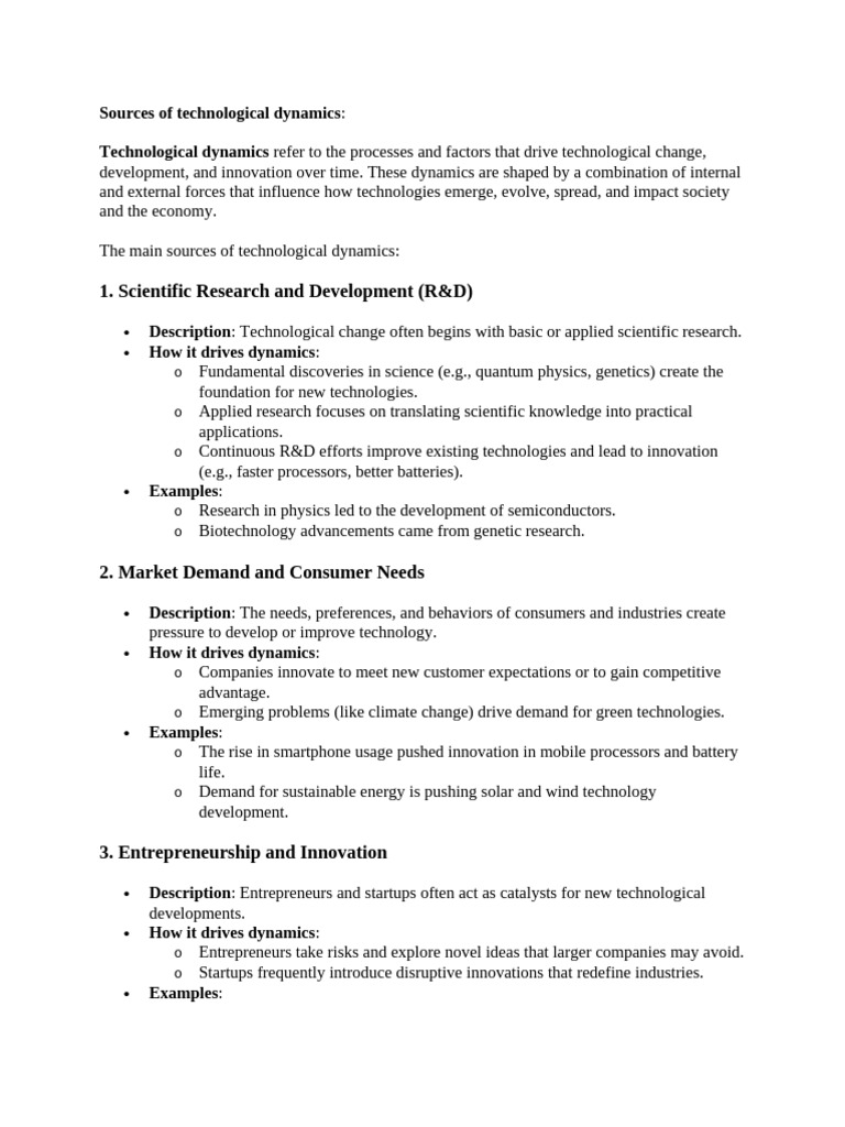 Scientific Research and Development (R&D) : Sources of Technological ...