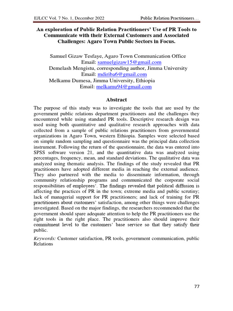 An Exploration of Public Relation Practi | PDF | Public Relations ...