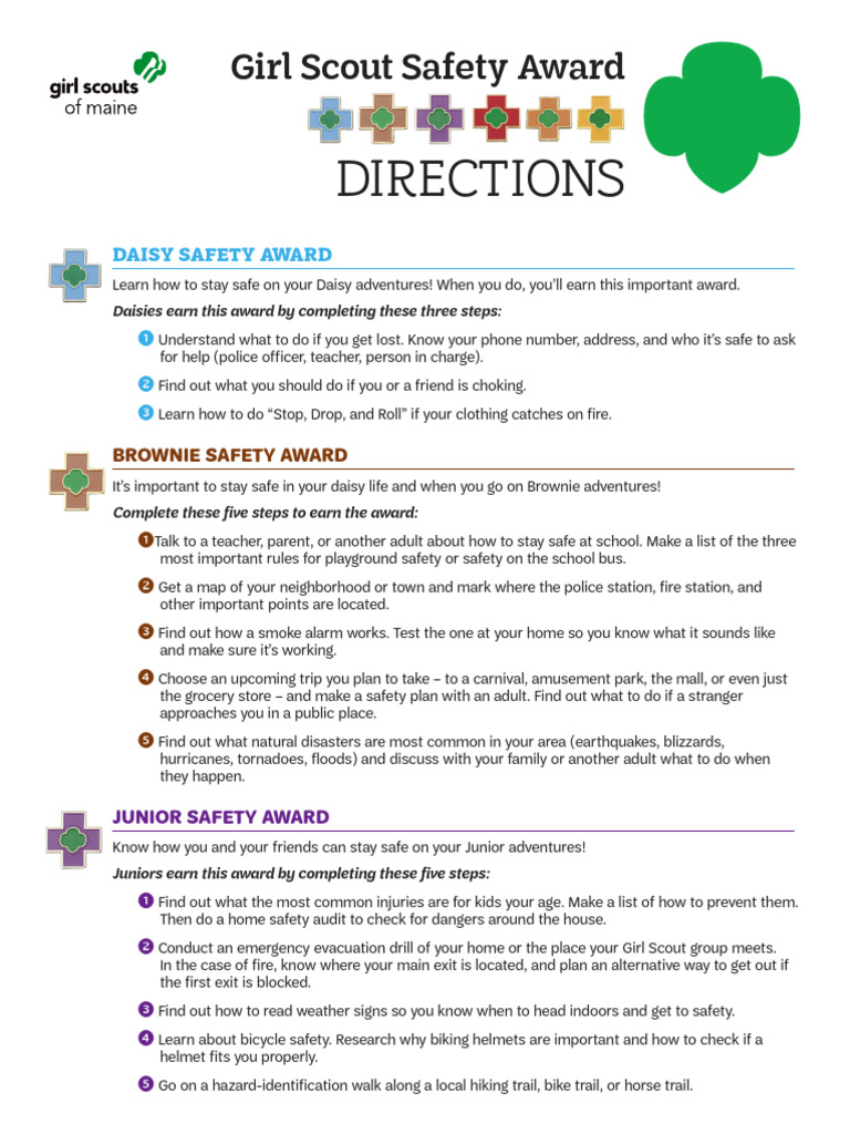 Girl Scout Safety Award Guidelines | PDF