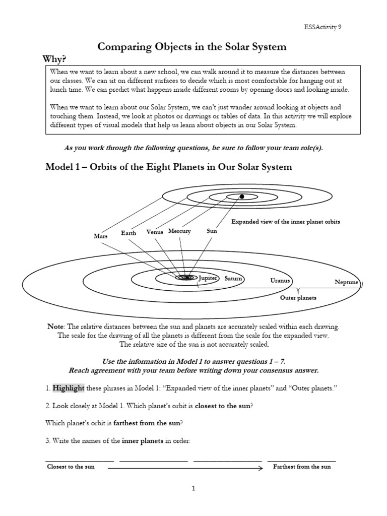 Objects in The Solar System - Lab | PDF | Planets | Solar System