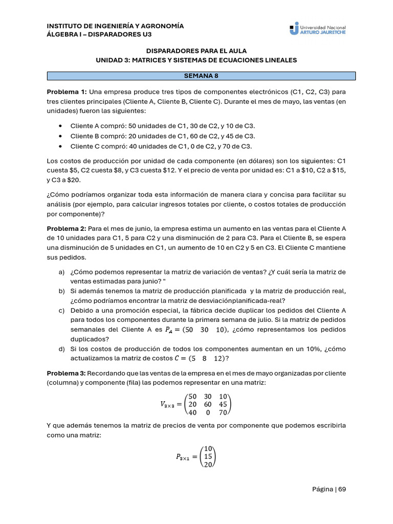 ? Manual de Álgebra I para Estudiantes de Ingeniería Matrices | PDF ...