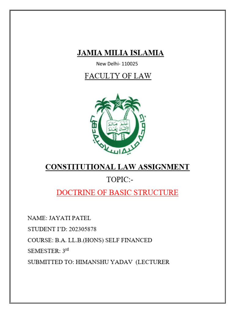 Constitution Assignment 1 | PDF | Public Law | Political Science