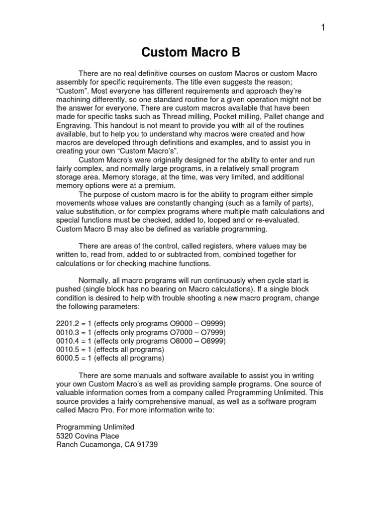 Custom Macro B | PDF | Subroutine | Parameter (Computer Programming)
