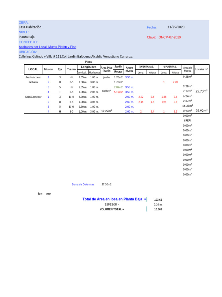 Núm Acabados Modificar 26 1 | PDF | Elementos arquitectónicos ...
