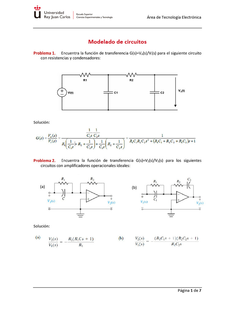 Modelado Circuitos Soluciones 2 | PDF