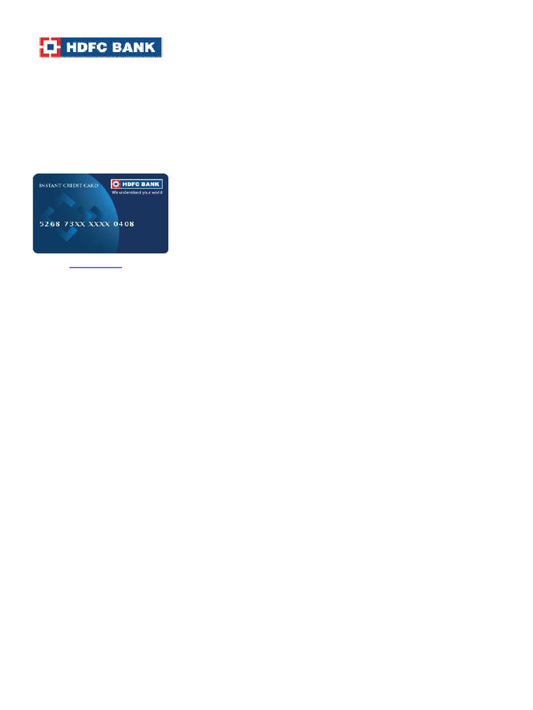 HDFC Bank Insta Credit Card | PDF