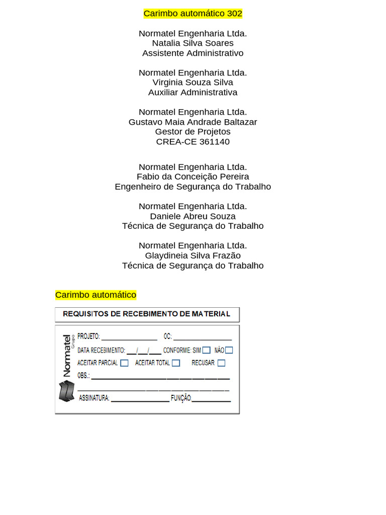 Modelo Carimbo | PDF