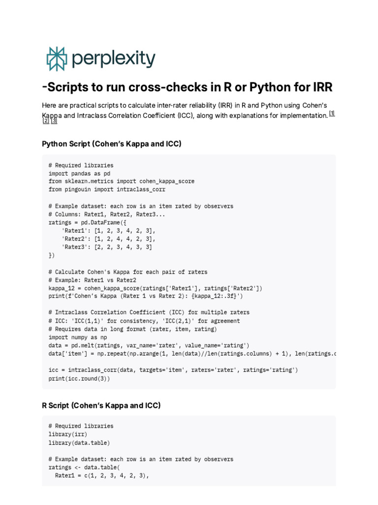 Scripts To Run Cross-Checks in R or Python For IR | PDF | Descriptive ...