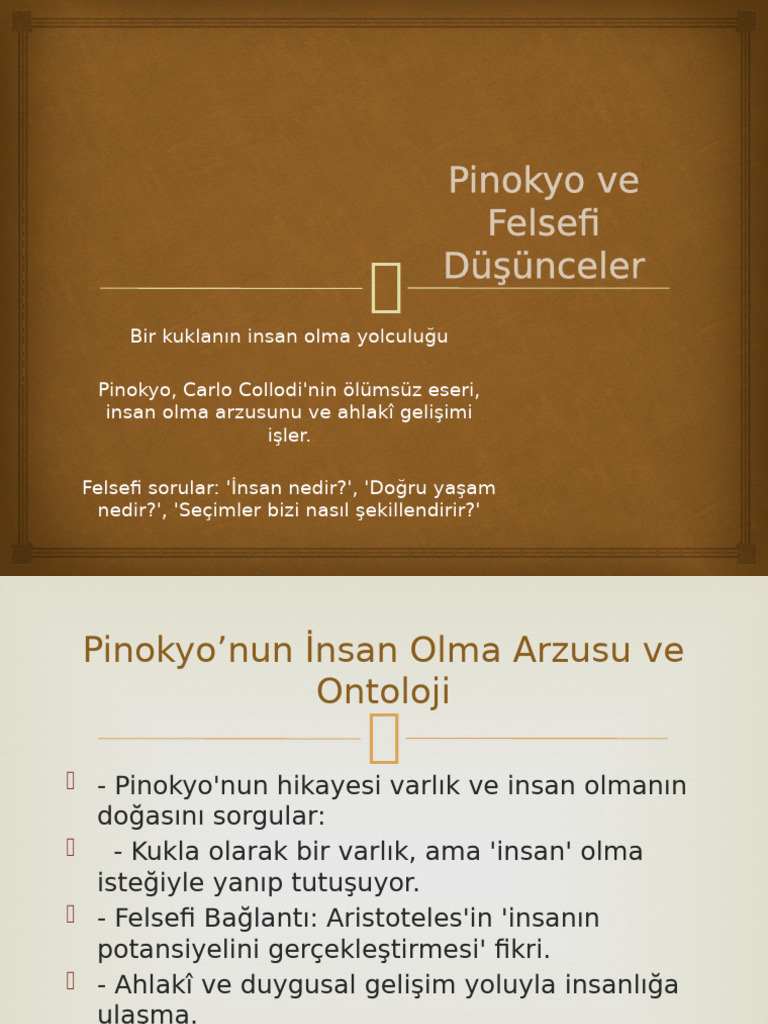 Pinokyo Felsefi Dusunceler Slayt | PDF