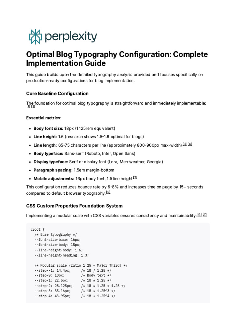 Optimal Blog Typography Configuration_ Complete Im | PDF | Typefaces ...