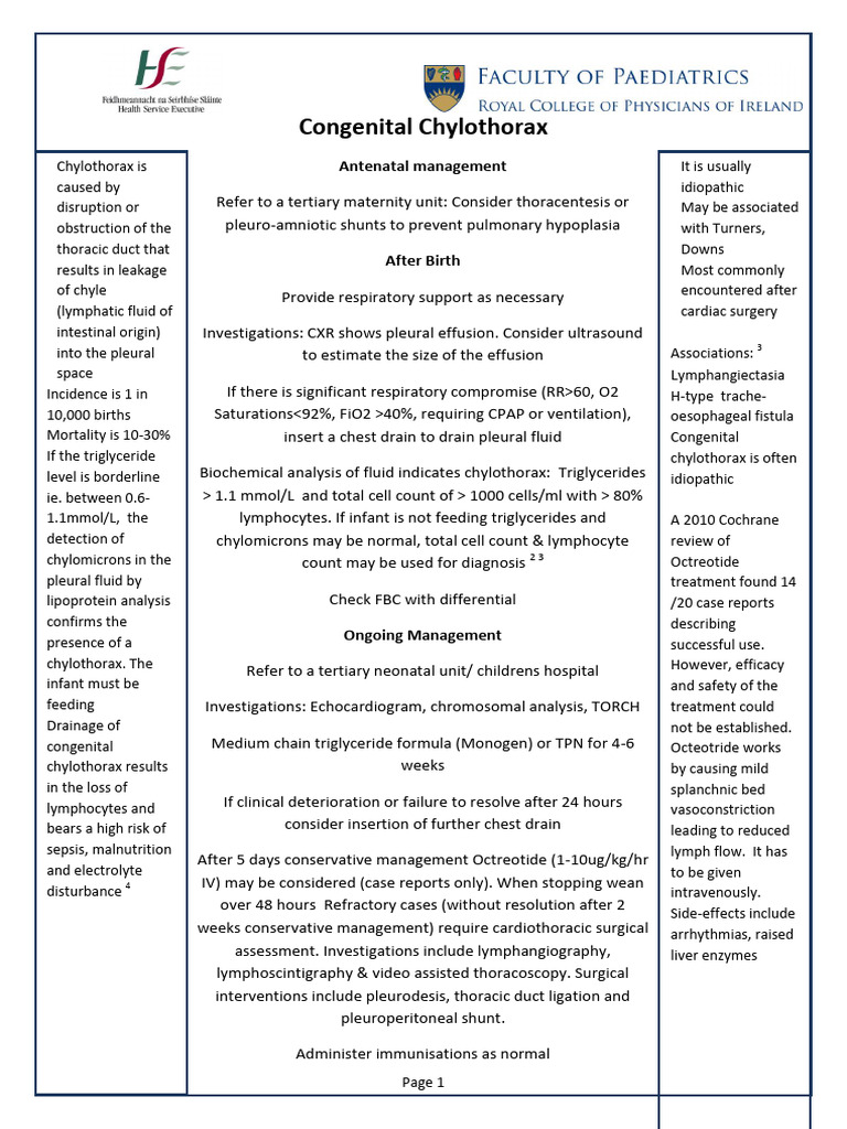 Congenital Chy Lo Thorax | PDF | Diseases And Disorders | Clinical Medicine