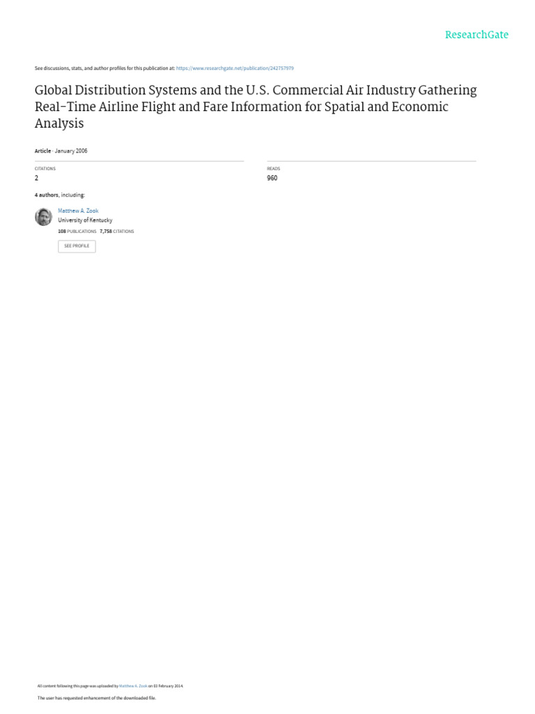 Global Distribution Systems and The US Commercial | PDF | Airlines ...