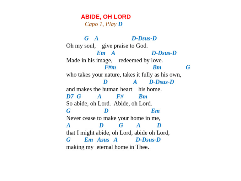 Abide Oh Lord | PDF