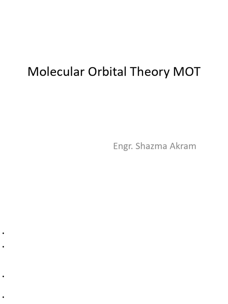 Understanding Molecular Orbitals and Bonds | PDF | Molecular Orbital ...