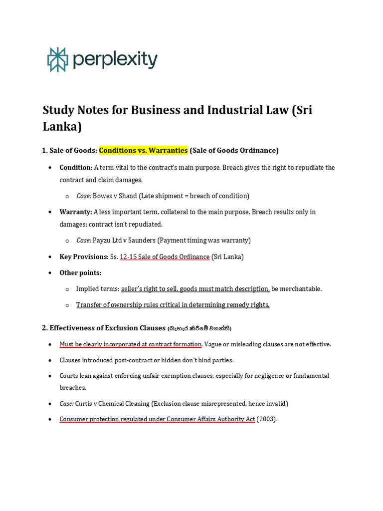 Study Note 1 | PDF | Alternative Dispute Resolution | Breach Of Contract