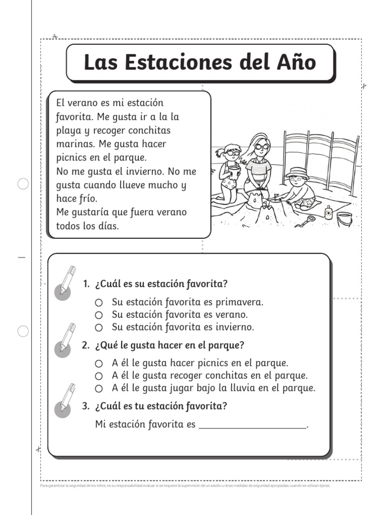 CL L 1724468259a Comprension de Lectura Las Estaciones Del Ano Primeros ...