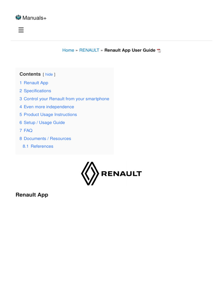Renault App Manual | PDF | Mobile App | Ios