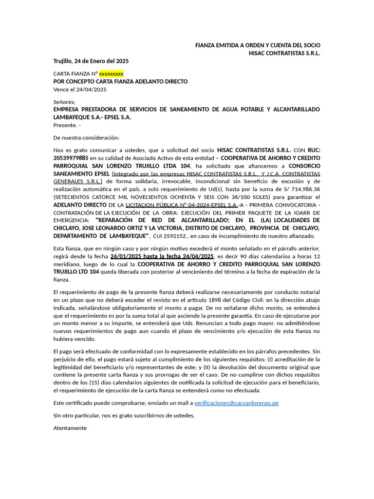 Borrador Ad Hisac | PDF