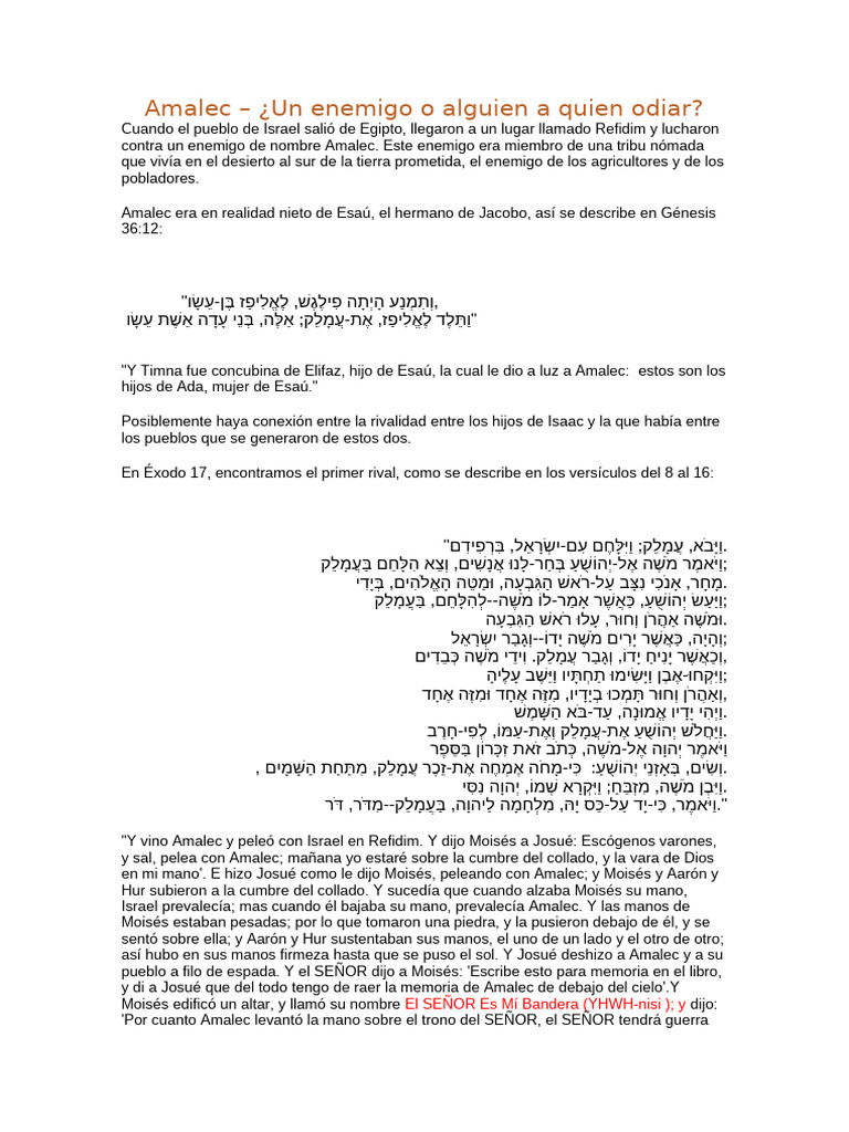 Amalec | PDF | Libros de Samuel | Biblia hebrea