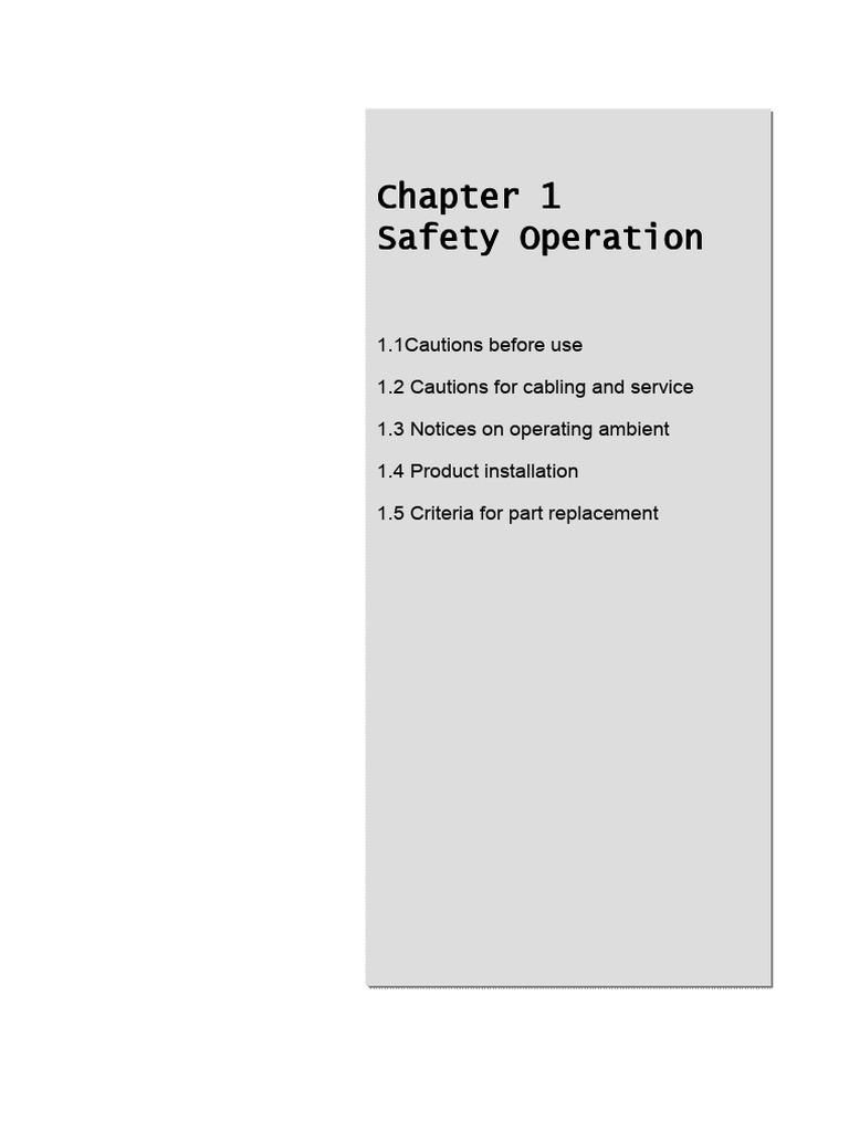 Chapter 1 Safety Operation | PDF | Inductor | Electric Motor