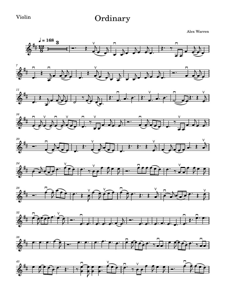 Ordinary Violin Sheet Music | PDF